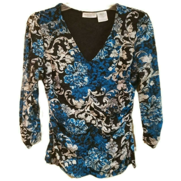 Worthington | Tops | Y2k Cyber Grunge Blue Black White Top | Poshmark